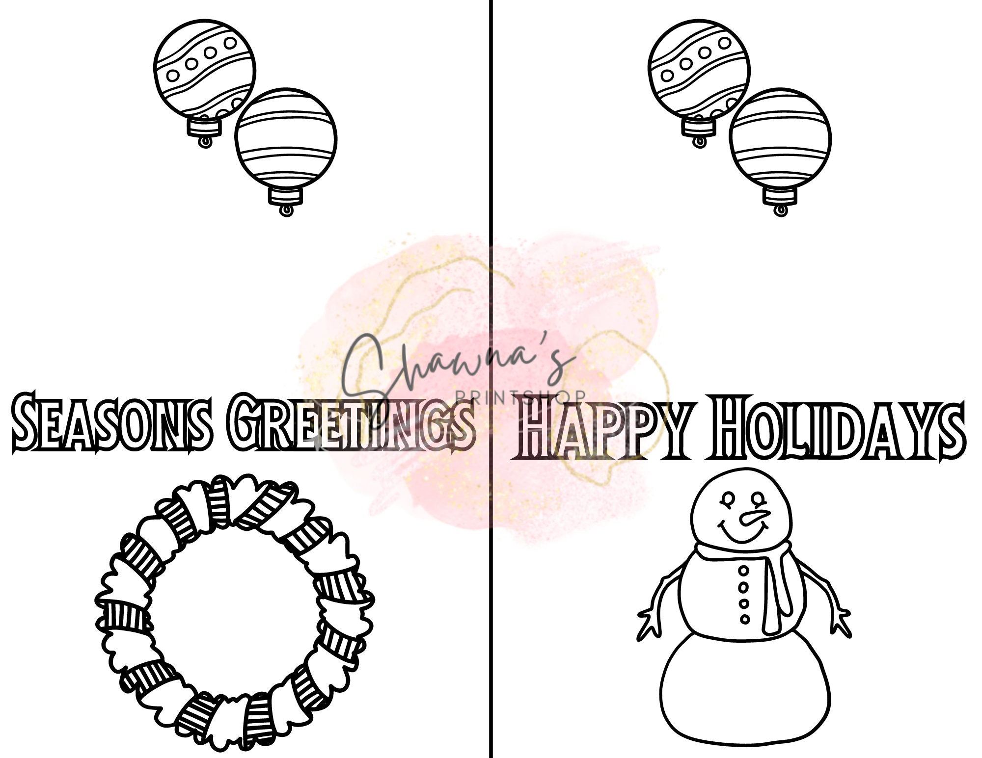 Kids Christmas Craft, Coloring Activity, Children's Christmas Cards ...