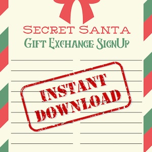 Secret Santa Gift Exchange Bundle, Printable Secret Santa, Office Gift ...