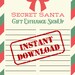Secret Santa Gift Exchange Bundle, Printable Secret Santa, Office Gift ...