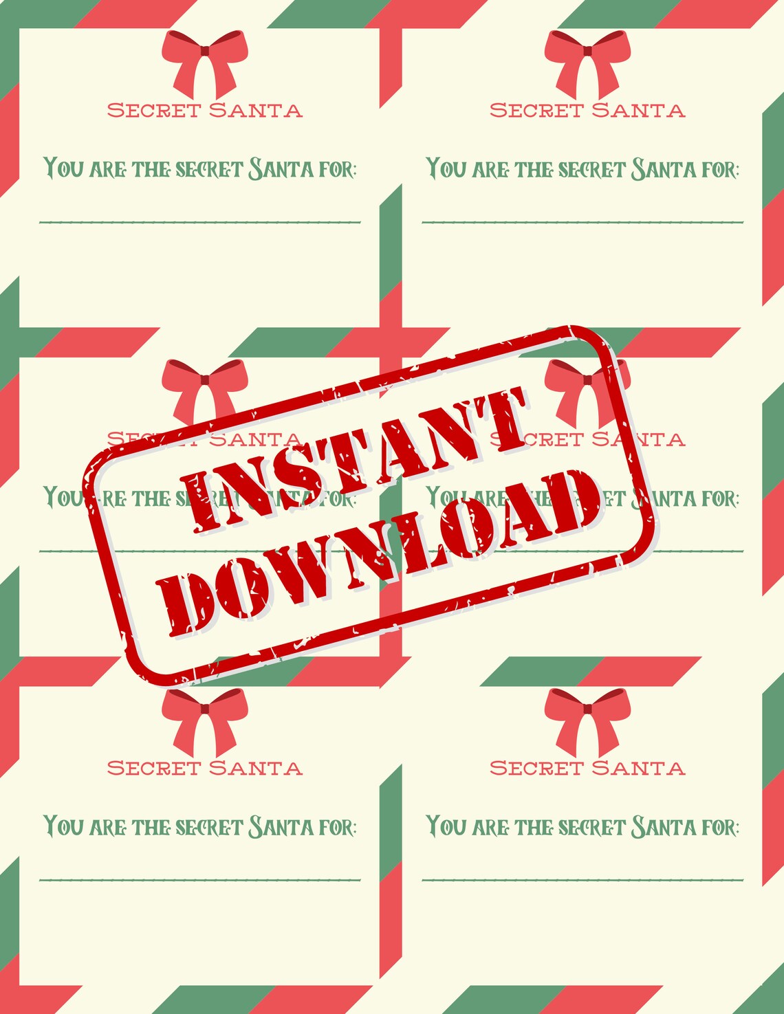 Secret Santa Gift Exchange Bundle, Printable Secret Santa, Office Gift ...