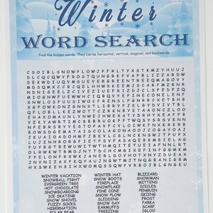 Winter Party Word Search Game - Printable Digital Download - 5 Unique ...