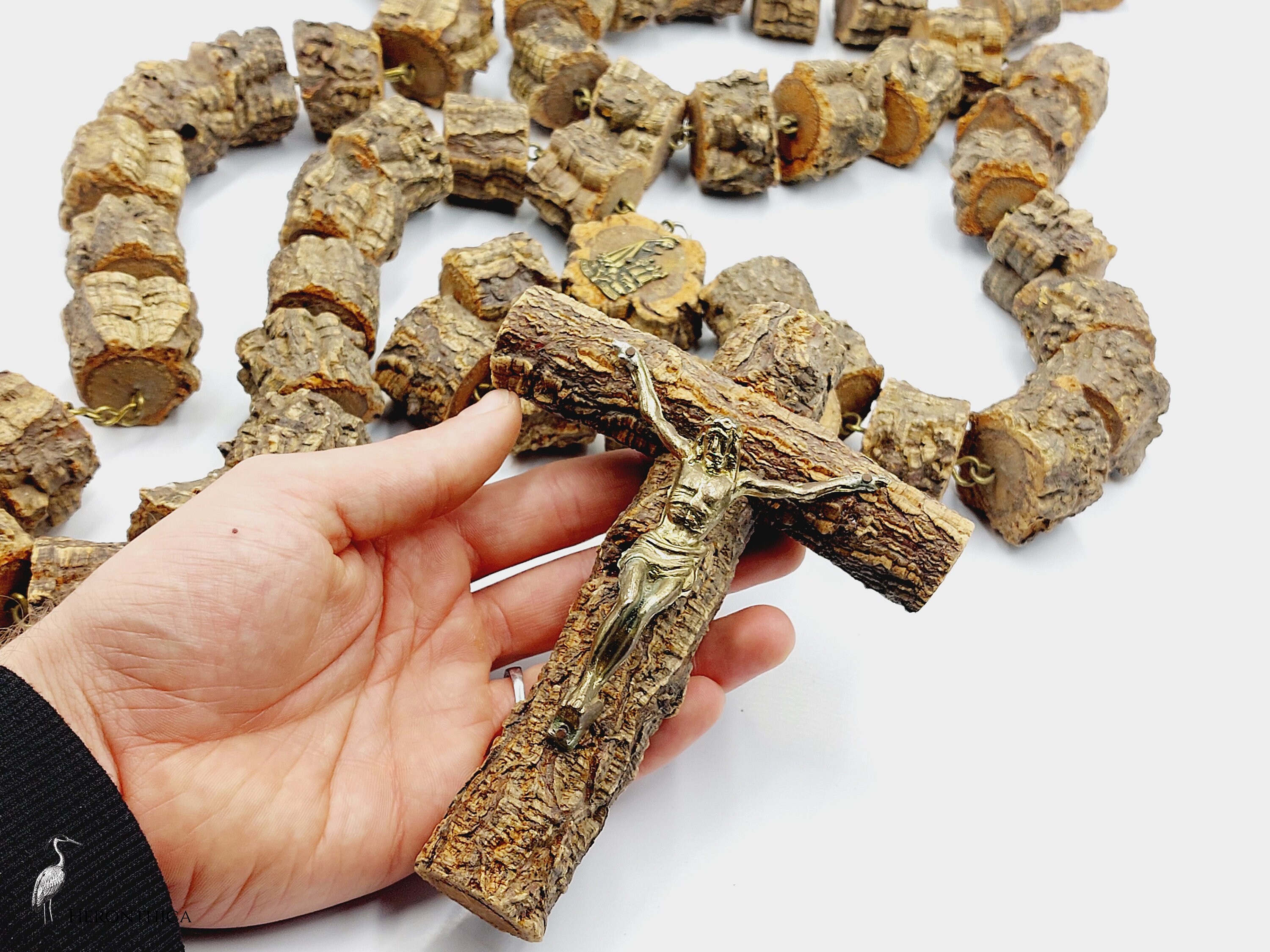 Giant Authentique Cork Branch Rosary vintage Extra Large Crok Wood ...