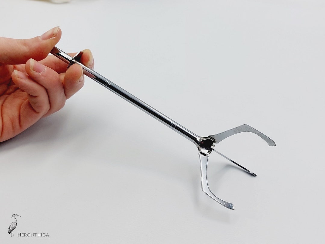 Vintage Icecube Picker Stainless Steel Cocktail Bar Tool Pincer Spring ...