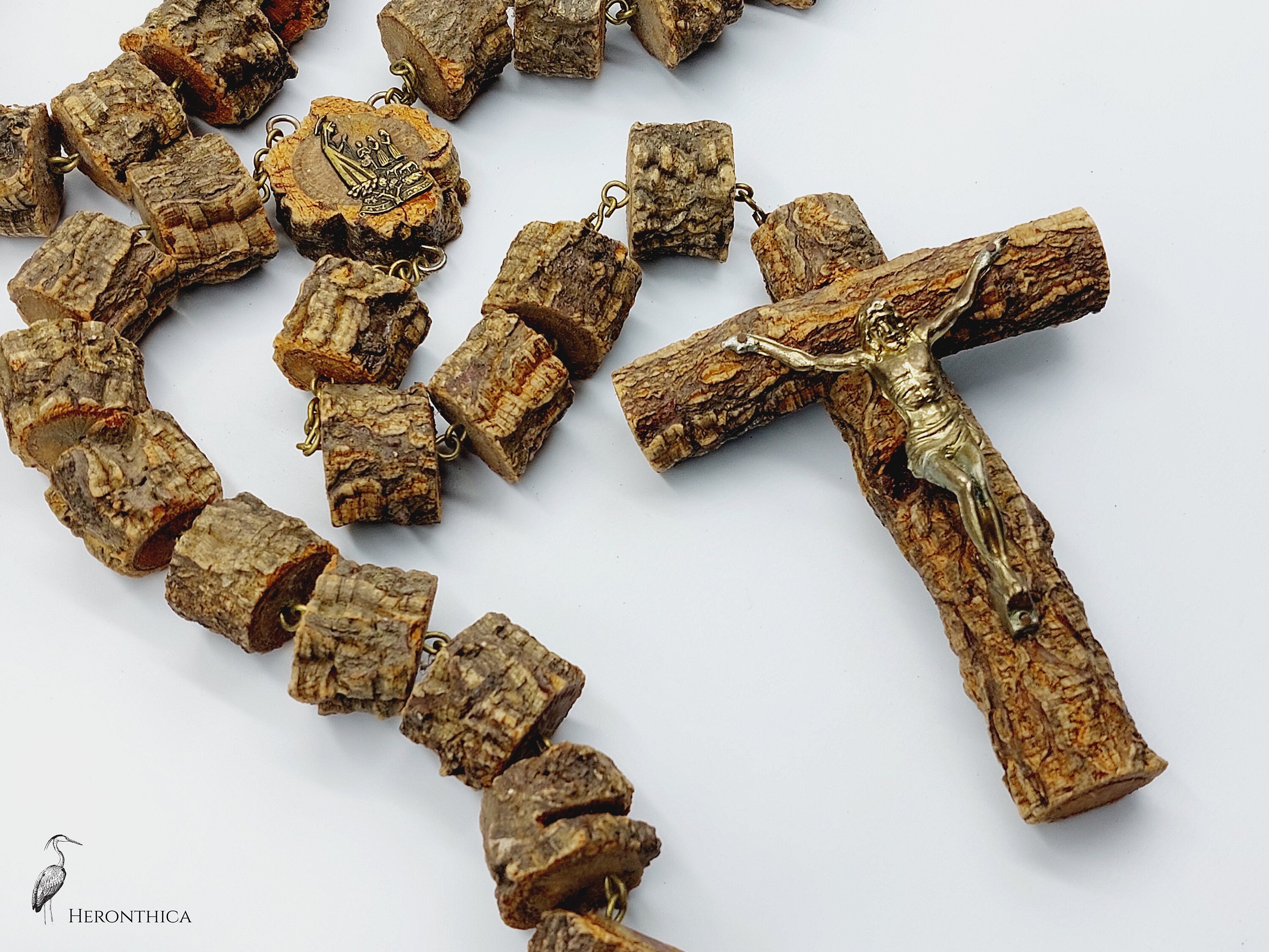 Giant Authentique Cork Branch Rosary vintage Extra Large Crok Wood ...