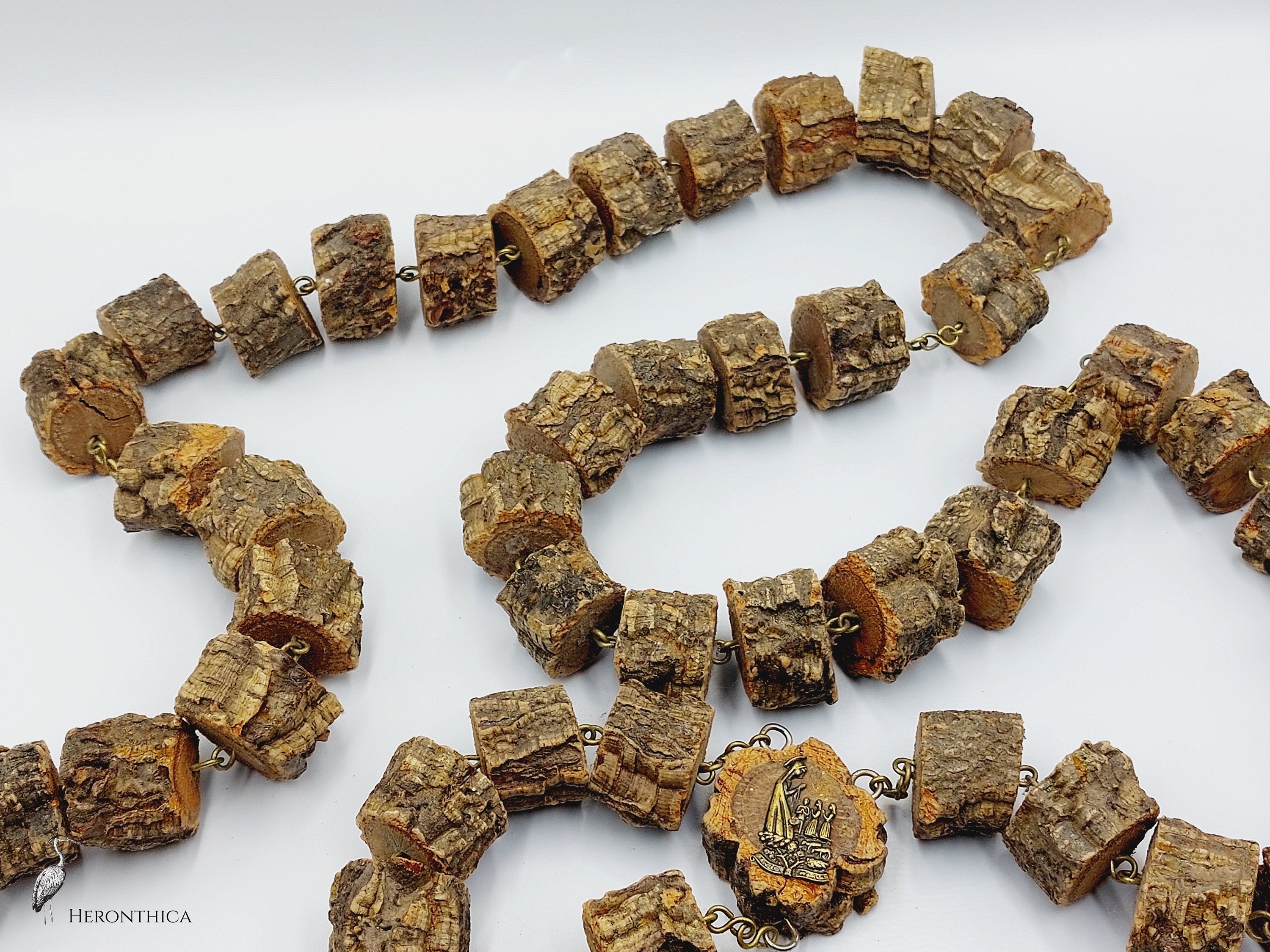 Giant Authentique Cork Branch Rosary vintage Extra Large Crok Wood ...