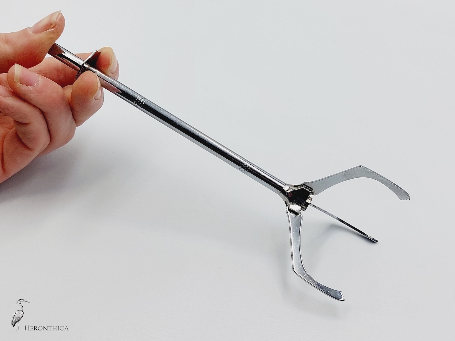 Vintage Icecube Picker Stainless Steel Cocktail Bar Tool Pincer Spring ...