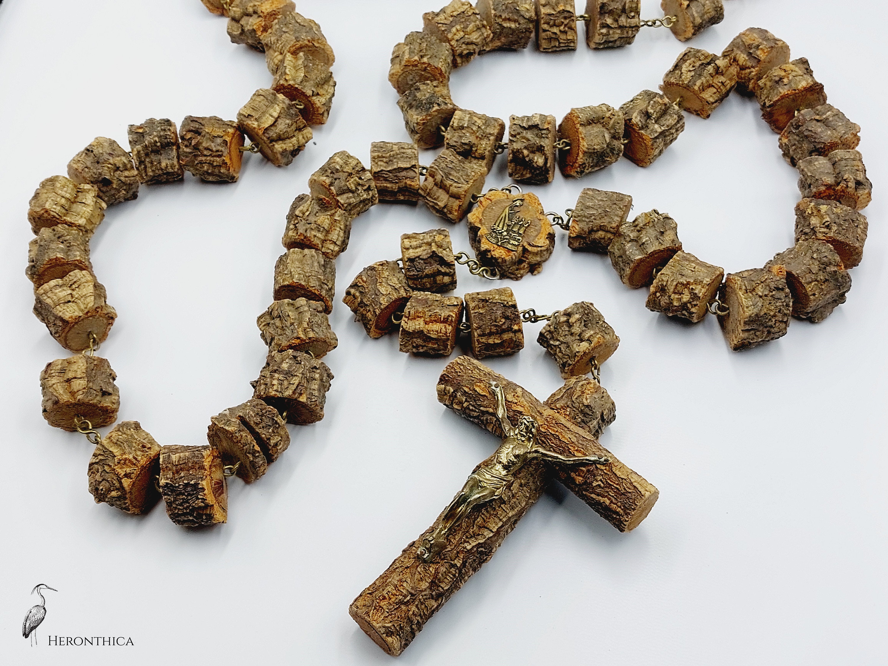 Giant Authentique Cork Branch Rosary vintage Extra Large Crok Wood ...