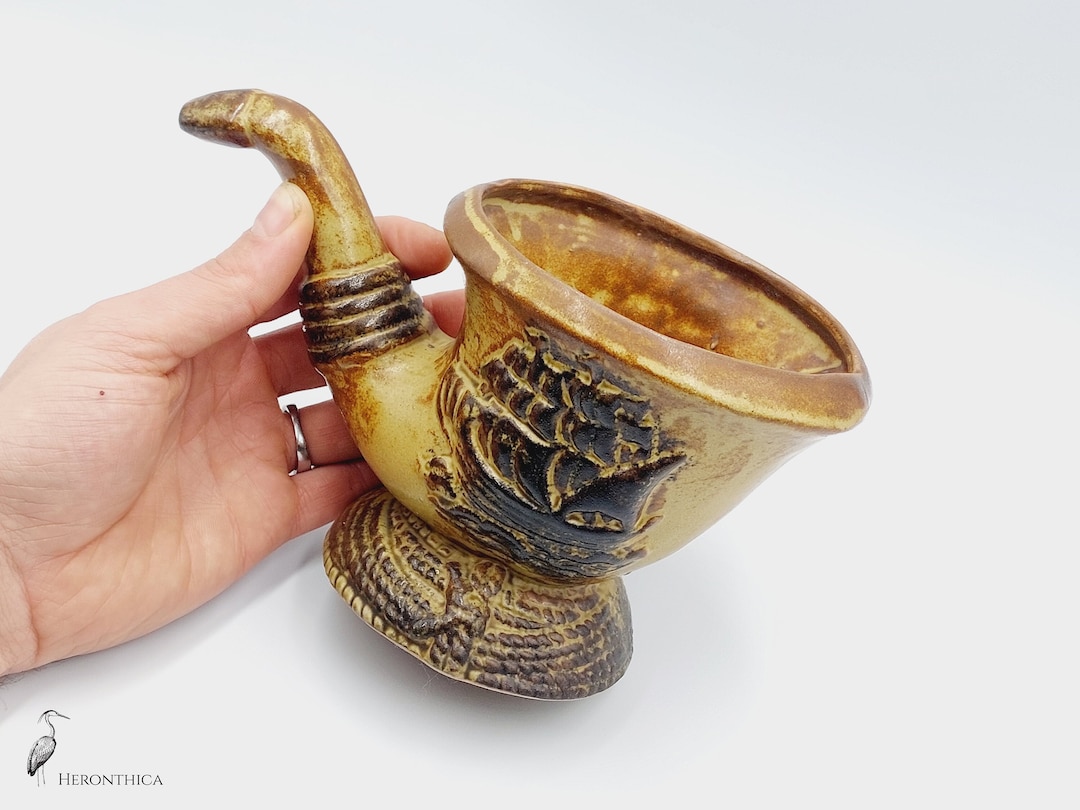 Smoking Pipe Flowerpot / Planter - Vintage Handmade Ceramic Pottery ...