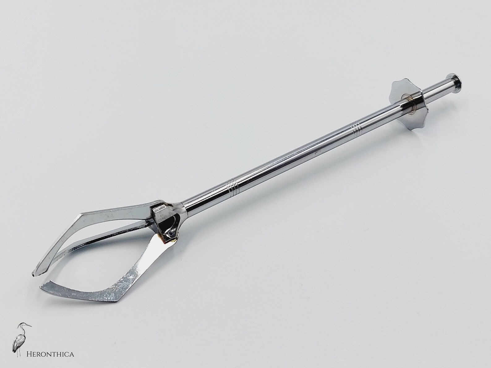 Vintage Icecube Picker Stainless Steel Cocktail Bar Tool Pincer Spring ...