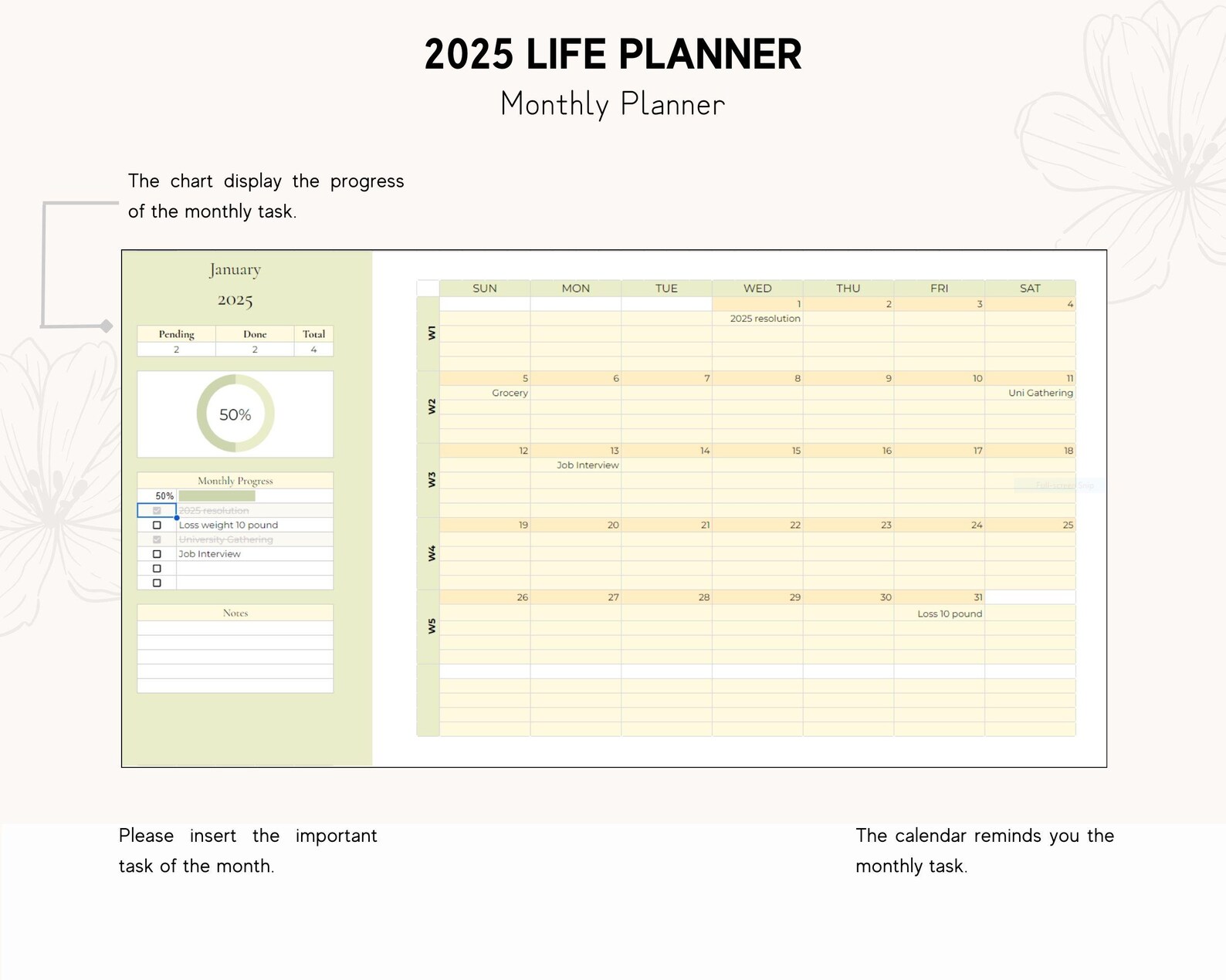2025 Google Sheets Digital Planner Monthly Weekly Daily Task to Do List ...