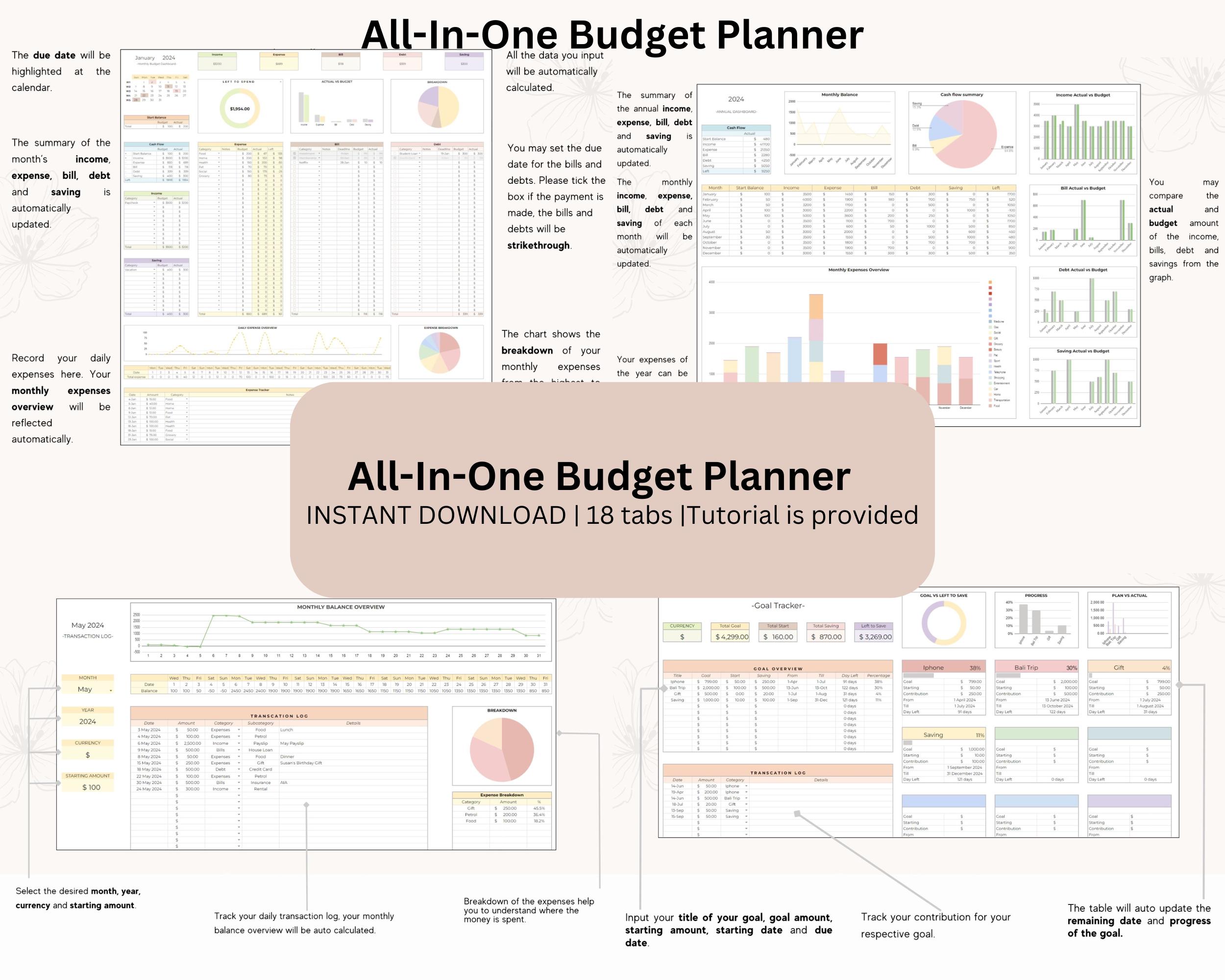 Ultimate Spreadsheet Planner Bundle: Budget, Life, Business (digital ...
