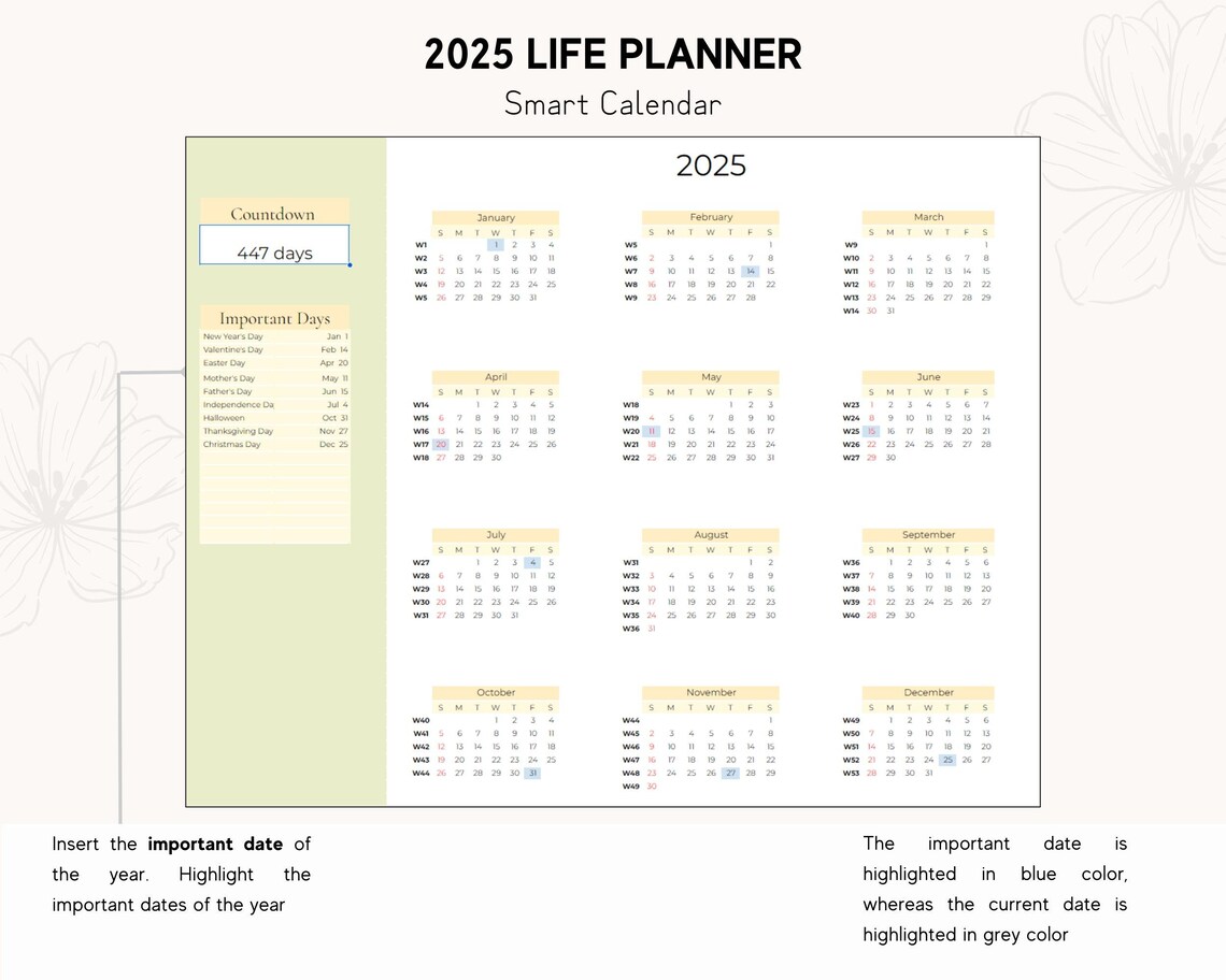2025 Google Sheets Digital Planner Monthly Weekly Daily Task to Do List ...