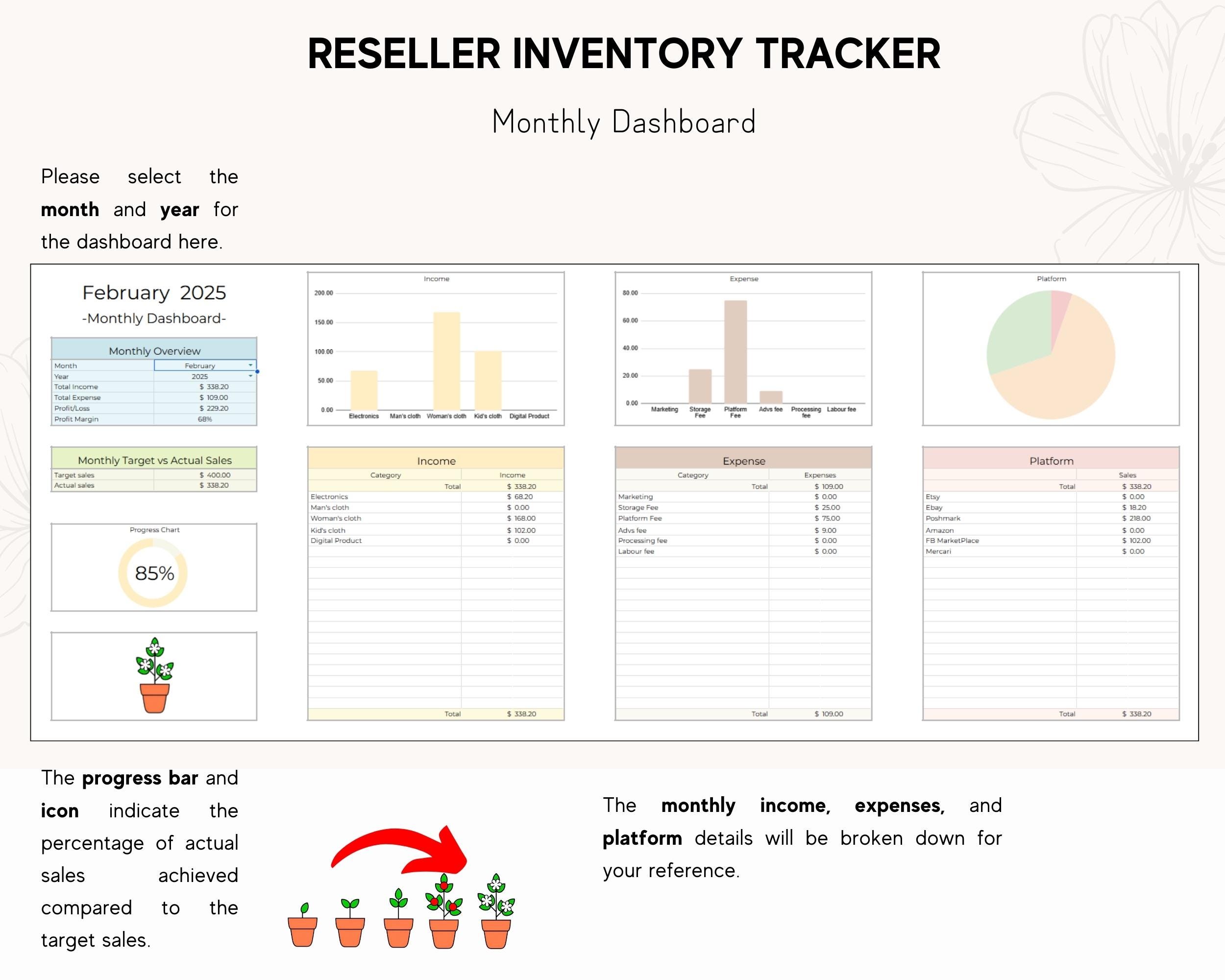 Reseller Inventory Management Tracker Google Sheets Small Business ...