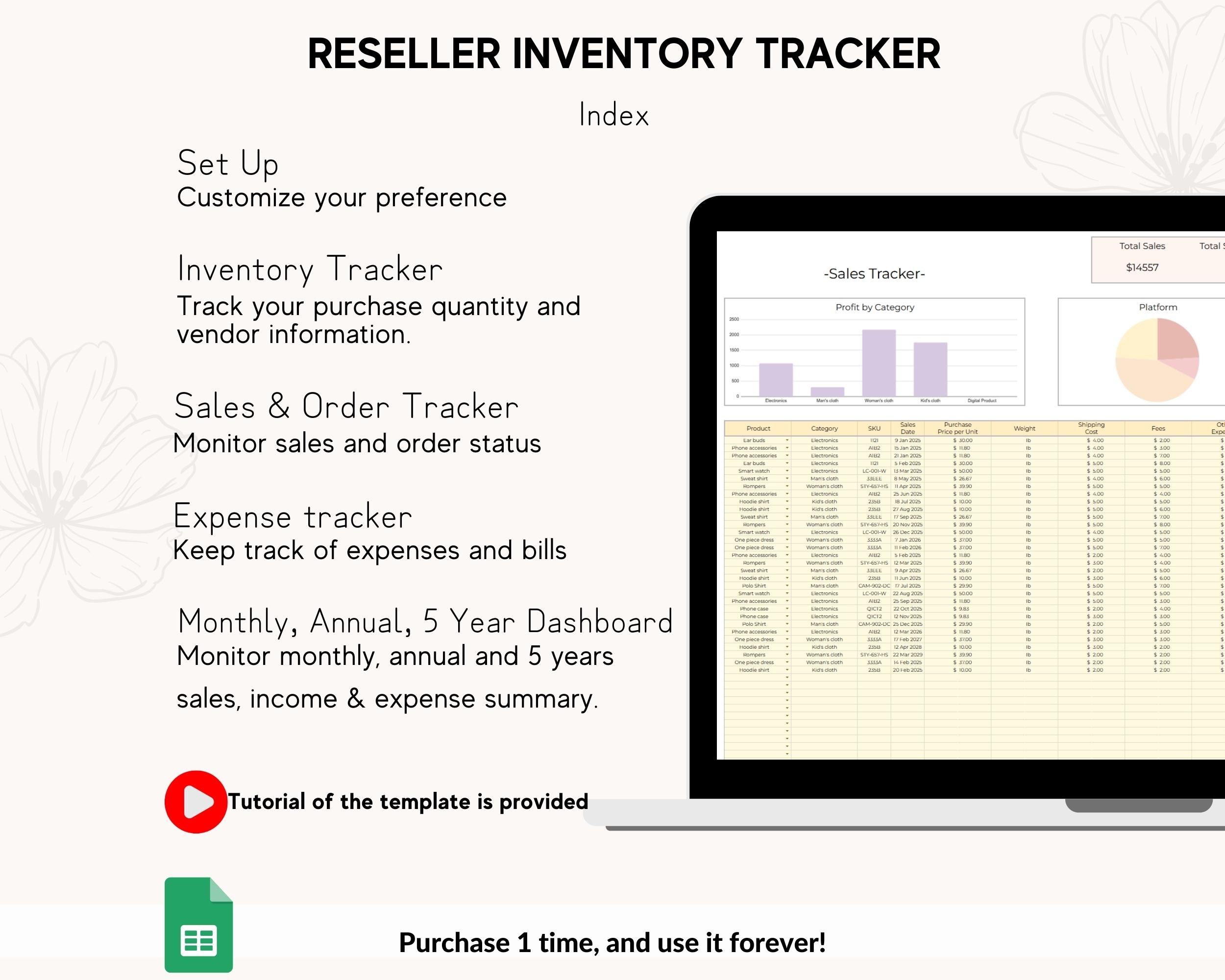Reseller Inventory Management Tracker Google Sheets Small Business ...