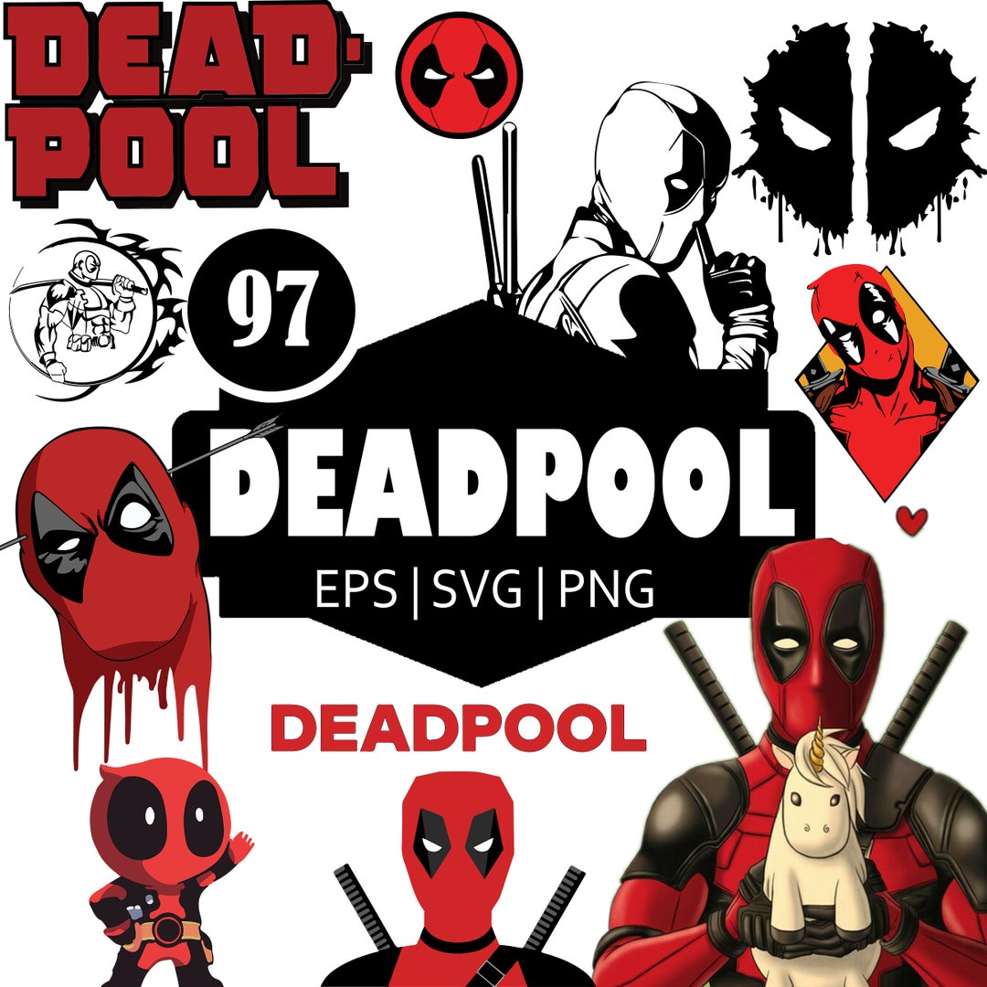 97 Deadpool Svg Bundle Layered Item Clipart Cricut Digital Vector Cut ...