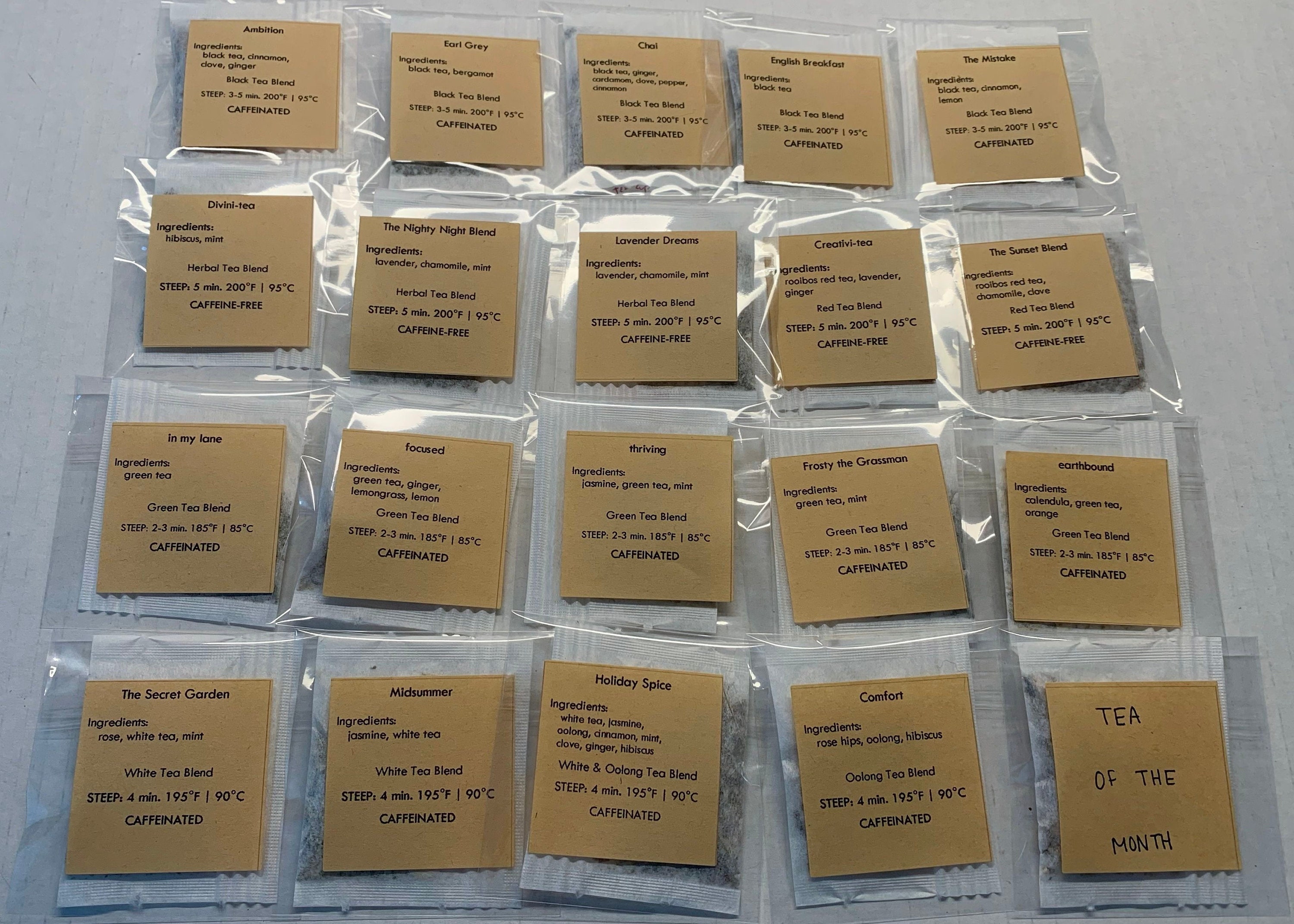 Tea-ser - Variety Pack of 20 Teas - Tea Bag Sampler - Etsy