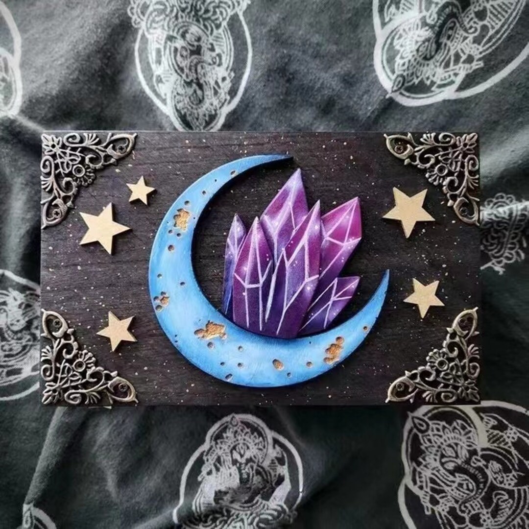 Luna Moth Lamp Crystal Shelf, Butterfly Cat Crystal Shelf, Crystal ...