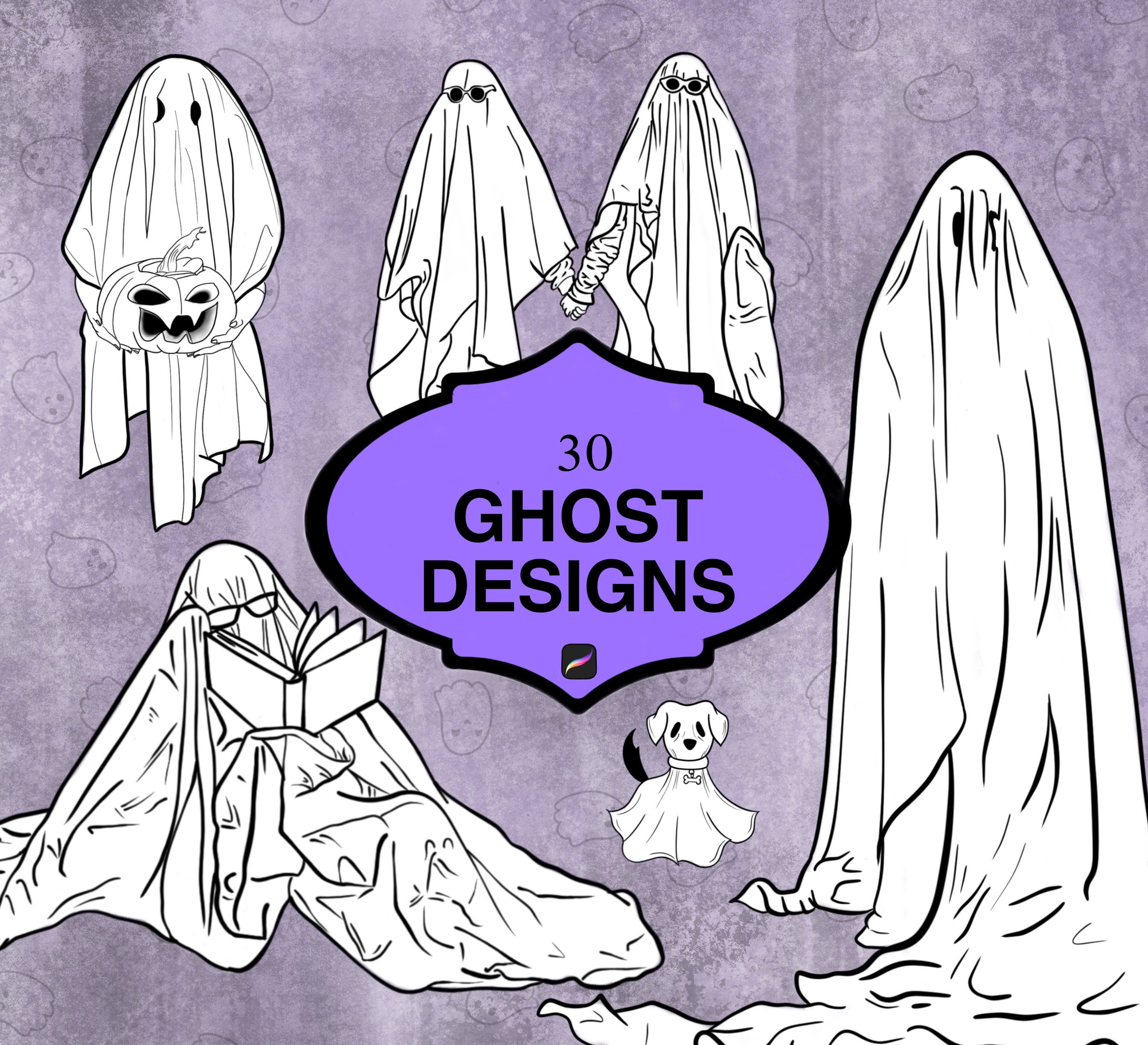 30 Procreate Ghost Designs Tattoo Flash - Etsy