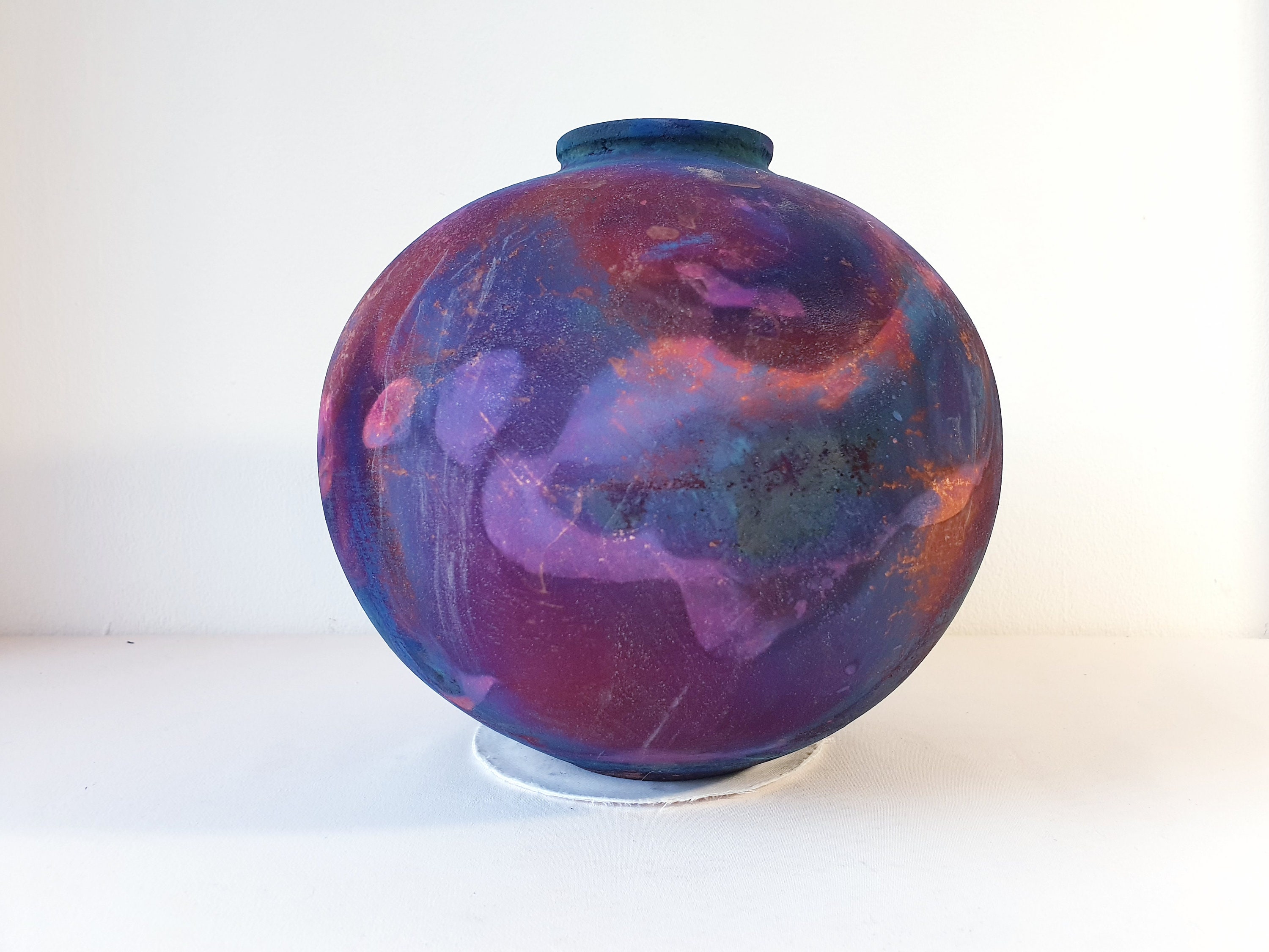 Copper Matte Raku Vase , Large Raku Vase , 3 Liters Volume , Raku ...