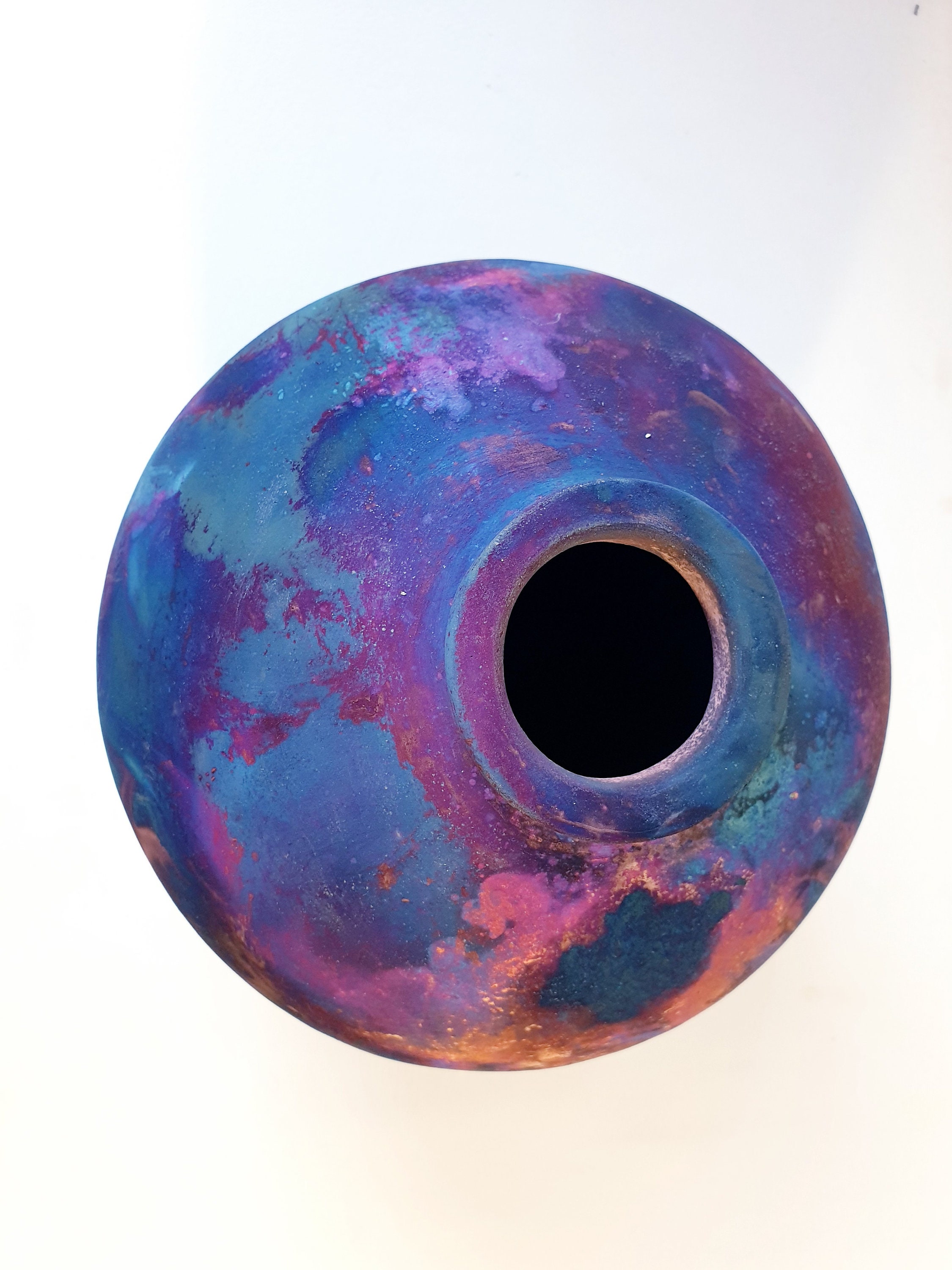 Copper Matte Raku Vase , Large Raku Vase , 3 Liters Volume , Raku ...