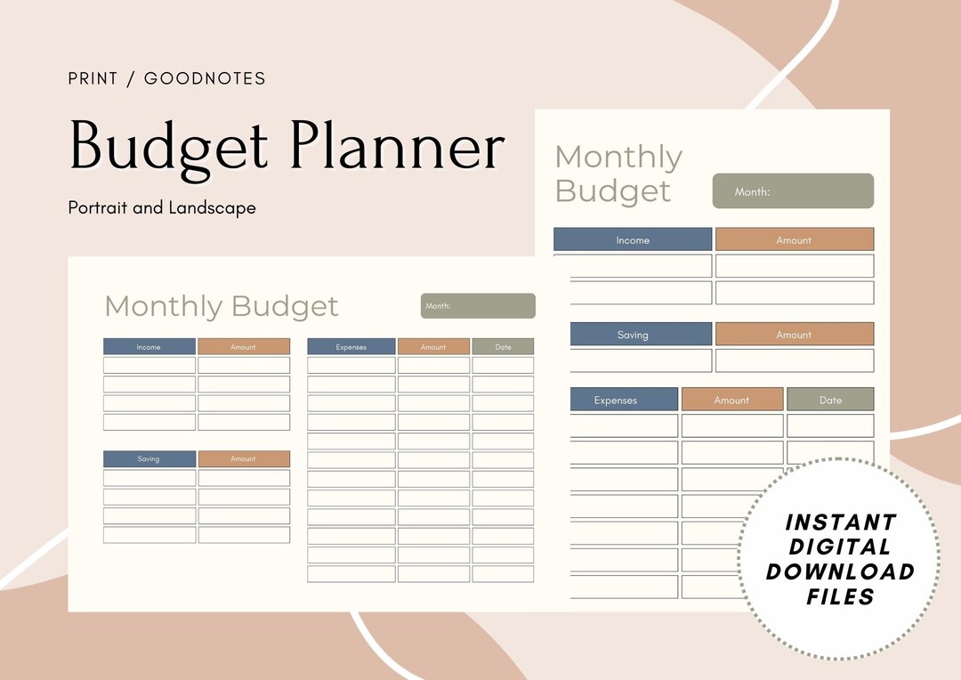 Monthly Budget Planner Digital Download / Goodnotes / - Etsy