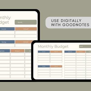 Monthly Budget Planner Digital Download / Goodnotes / - Etsy