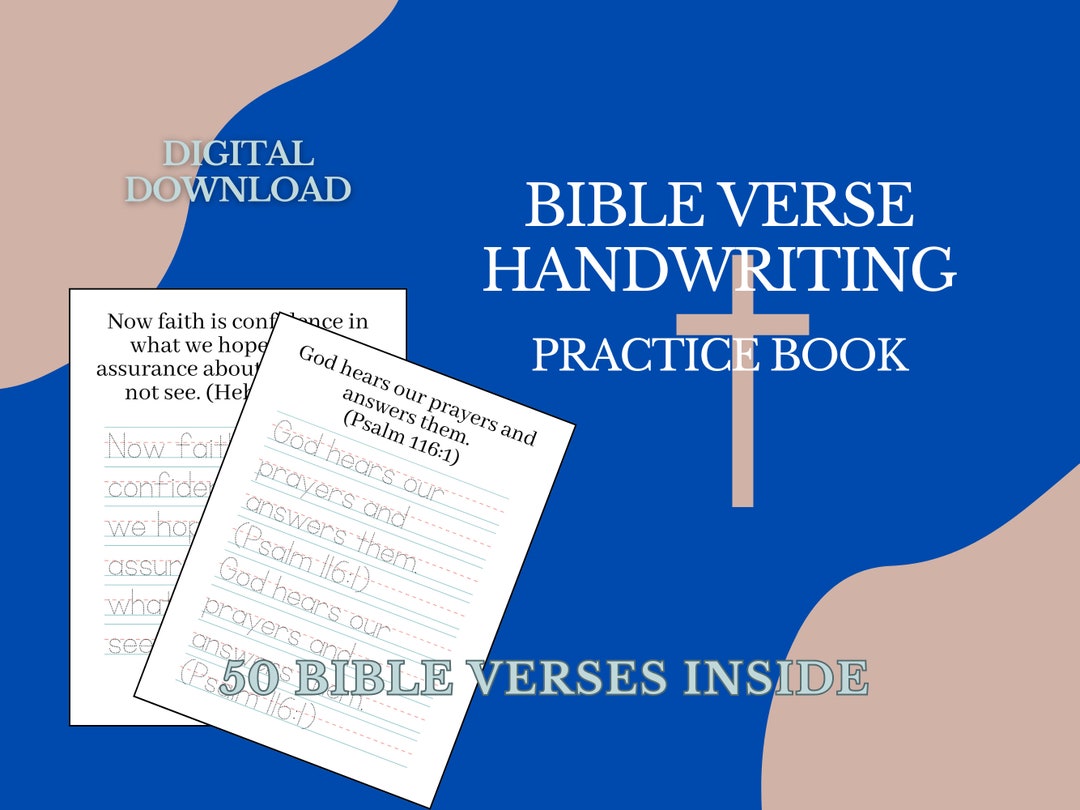 50 Bible Verses, Handwriting Pages, Printable, Digital, Kids Bible ...