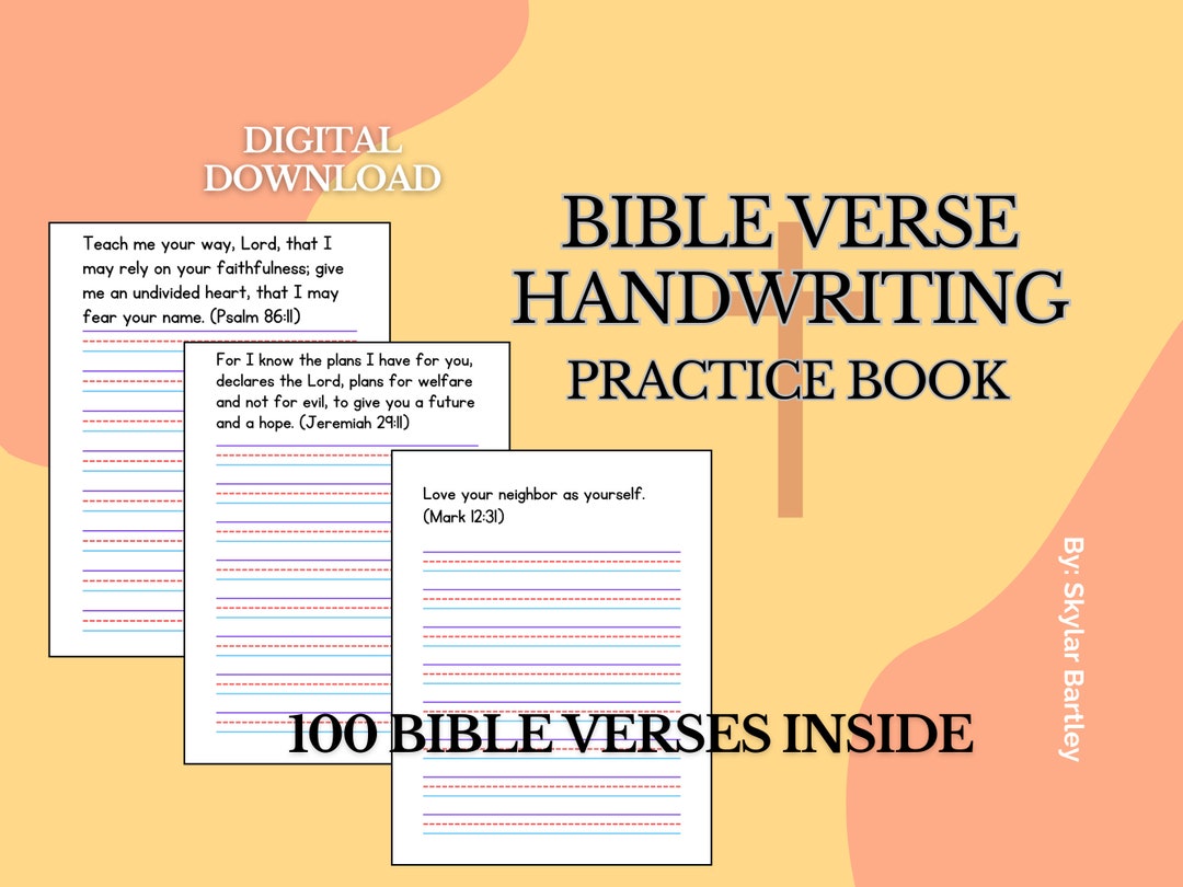 100 Page Bible Verse Handwriting Practice, 1st Grade, 2nd Grade, Sunday ...
