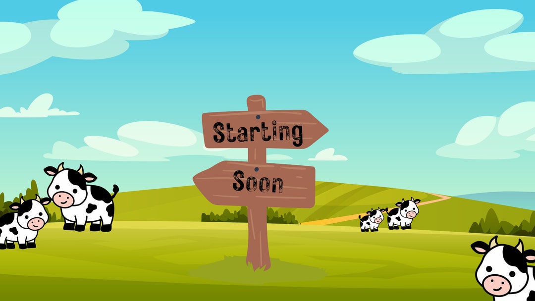 Cow Starting Soon Stream Screen - Etsy