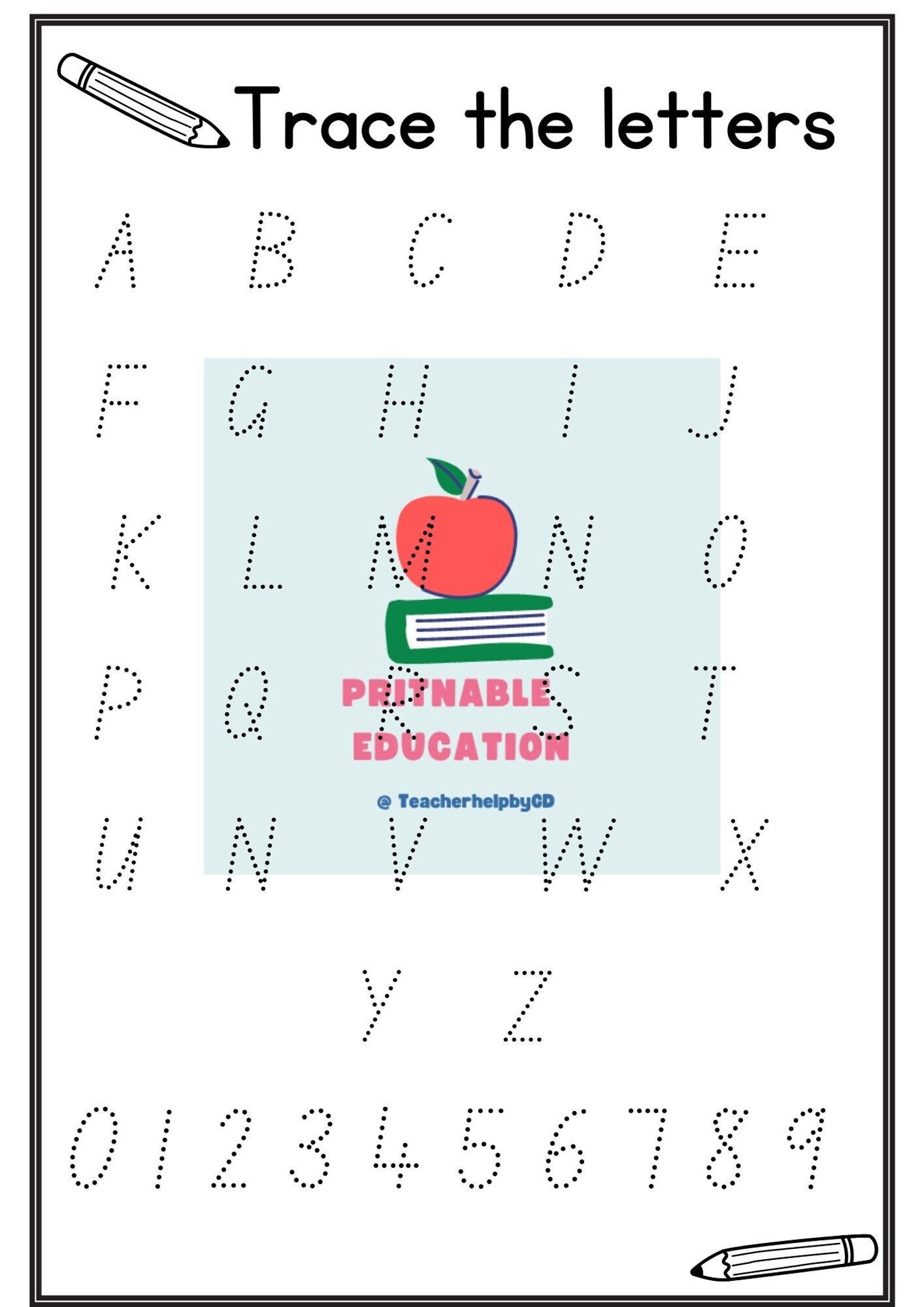 Printable ABC & Numbers 1 to 10 Handwriting / Tracing Worksheet KS1 ...