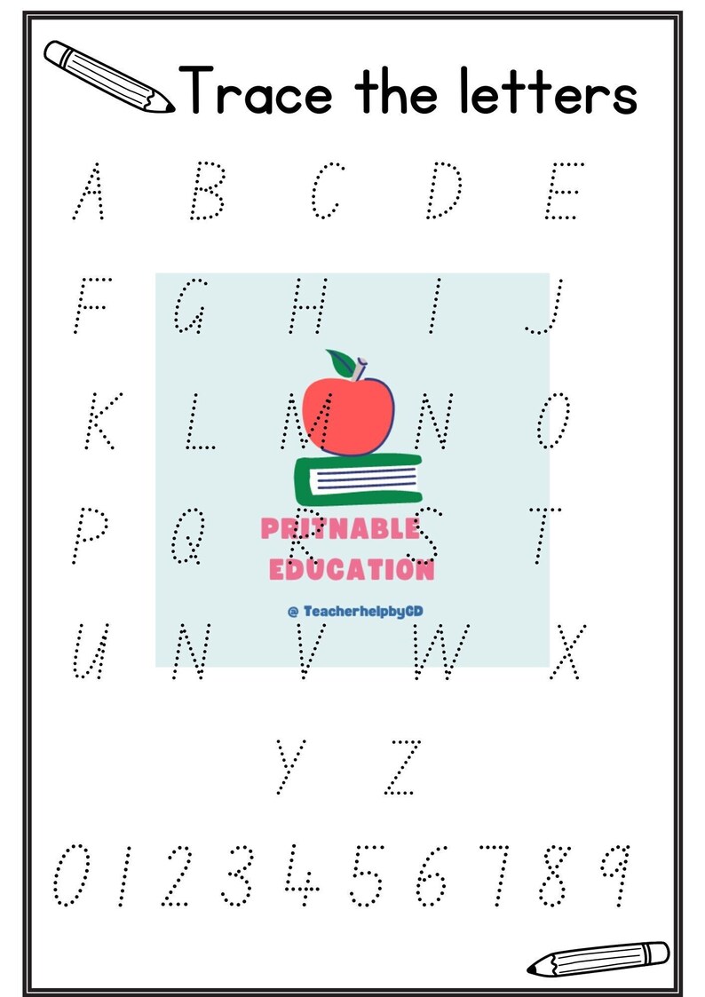 Printable ABC & Numbers 1 to 10 Handwriting / Tracing Worksheet KS1 ...