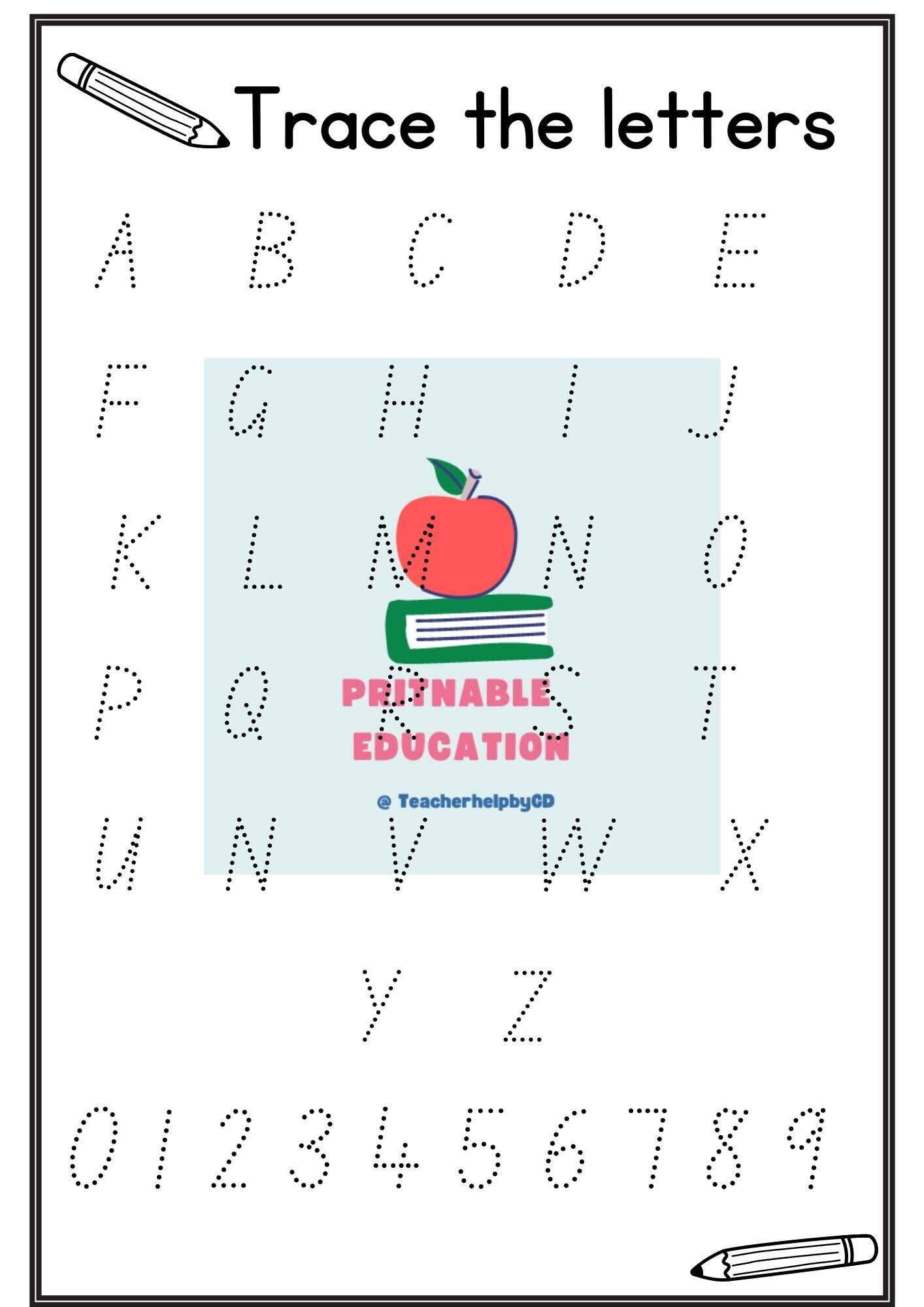 Printable ABC & Numbers 1 to 10 Handwriting / Tracing Worksheet KS1 ...