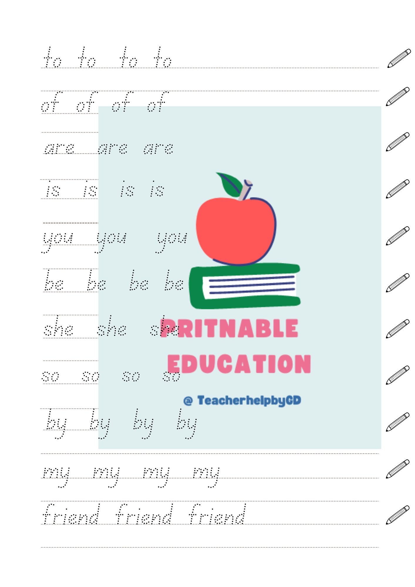 PRINTABLE Education HANDWRITING Year 1 KS1 Kindergarten Sheet - Etsy