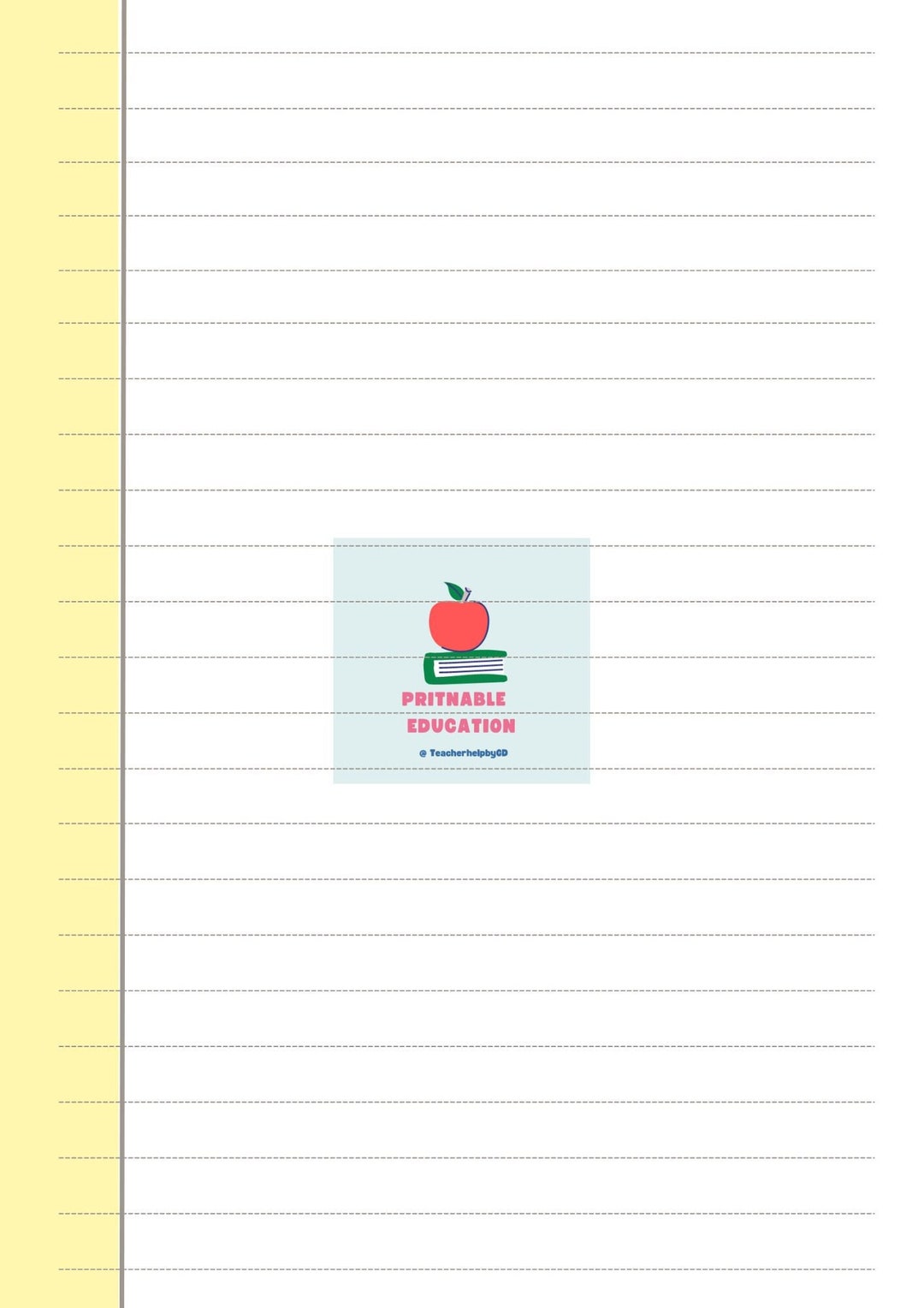 Teacher Education Printable A4 Highlighted Margin Perfect for English ...