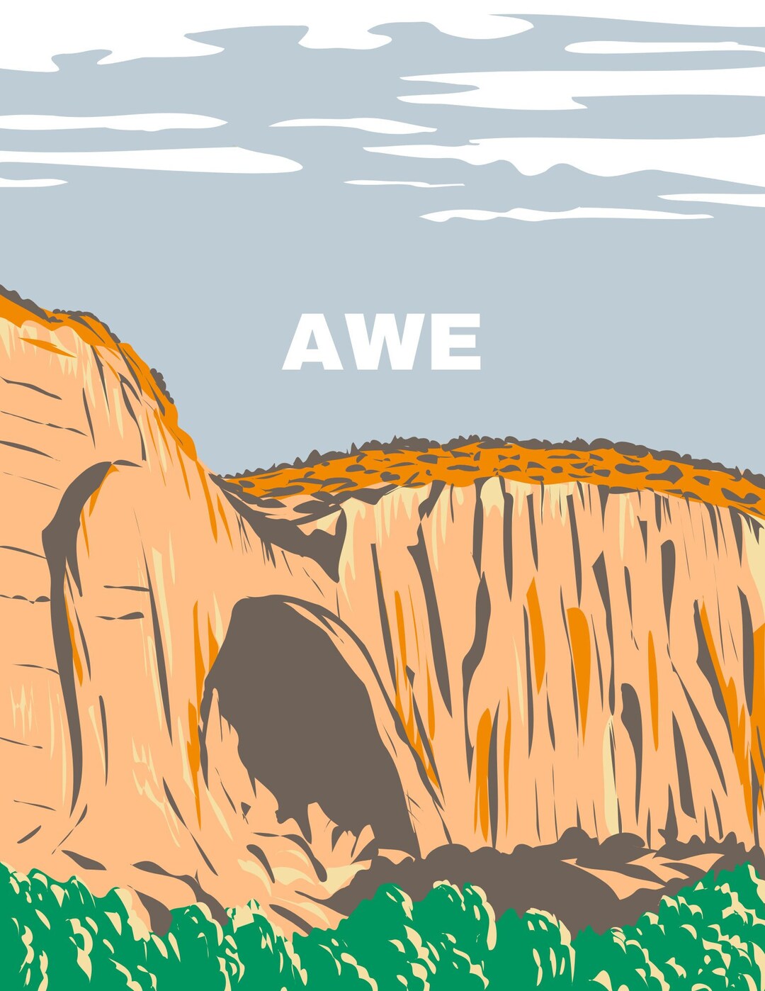 Digital Download - "awe" Travel Graphic - Etsy