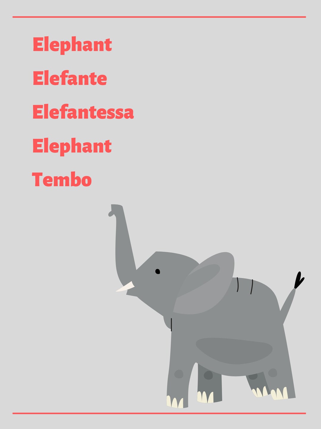 Digital Download Elephant Languages Graphic - Etsy