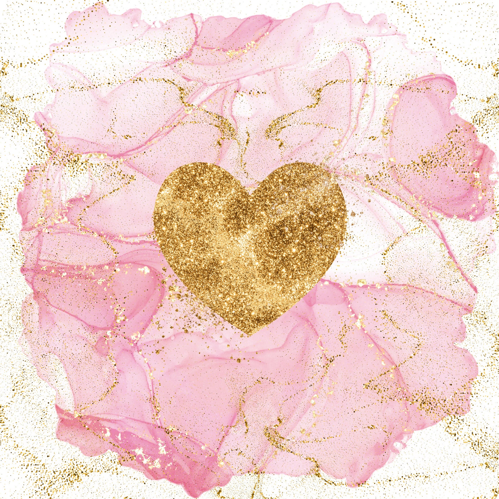 Digital Download - Glitter Pink Hearth Graphic - Etsy