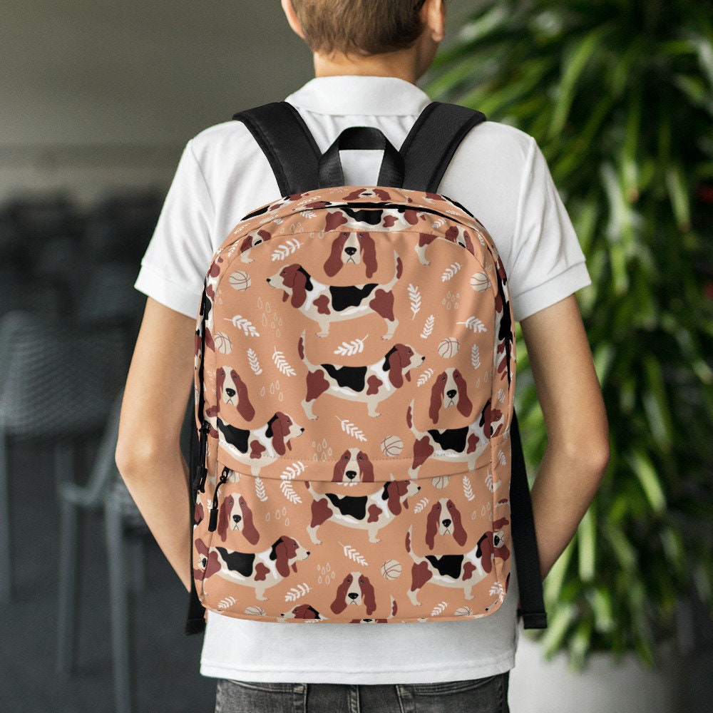 Basset Hound Backpack Bassethound Dog Bag Personalized Hound Lover Gift ...