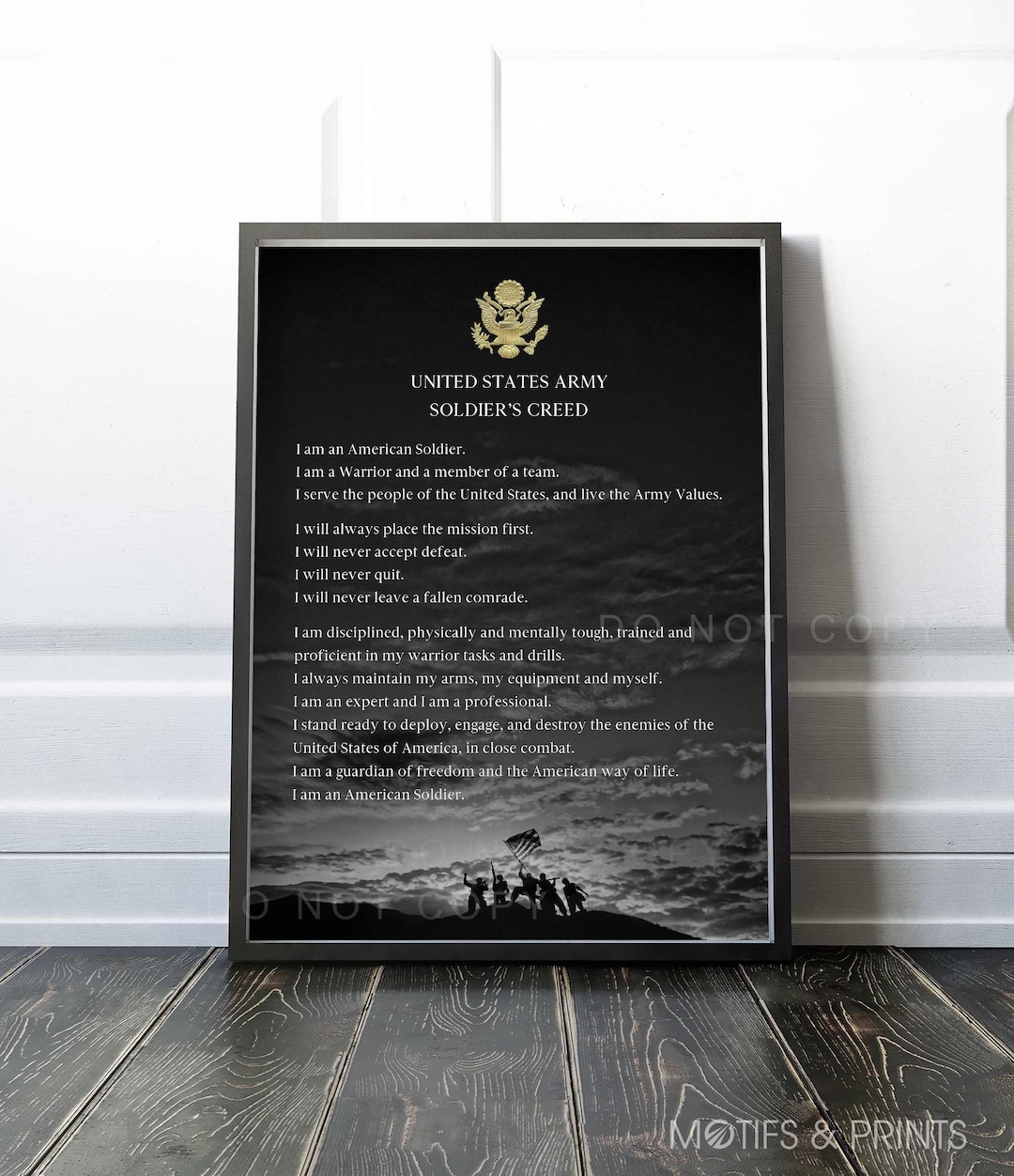 Soldier's Creed Print | U.S. Soldier's Creed | Poster | Premium Quality ...