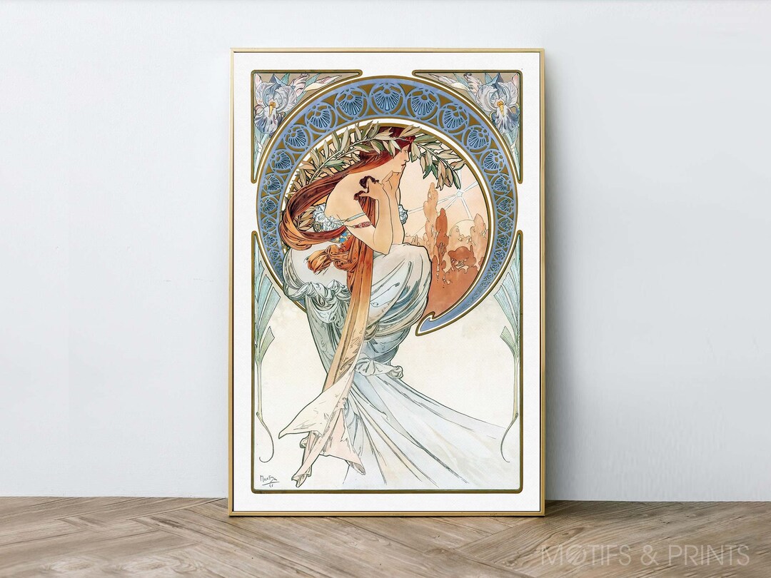 Alphonse Mucha Print | the Arts: Poetry (1898) (series) | Premium ...