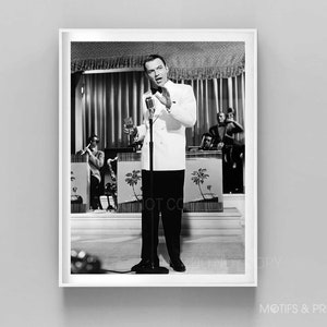 Frank Sinatra Print | 1957 Frank Sinatra at Microphone | Poster ...