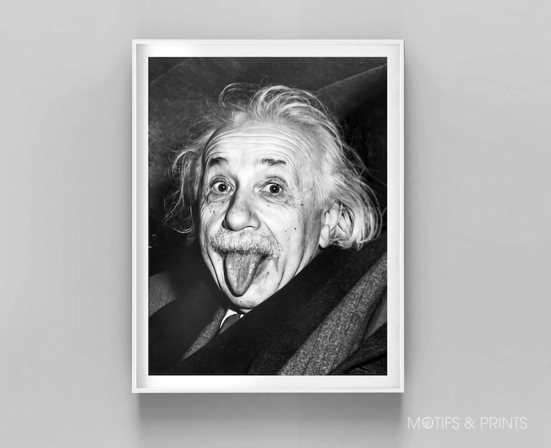 Albert Einstein Playfully Sticking His Tongue Out on the - Etsy