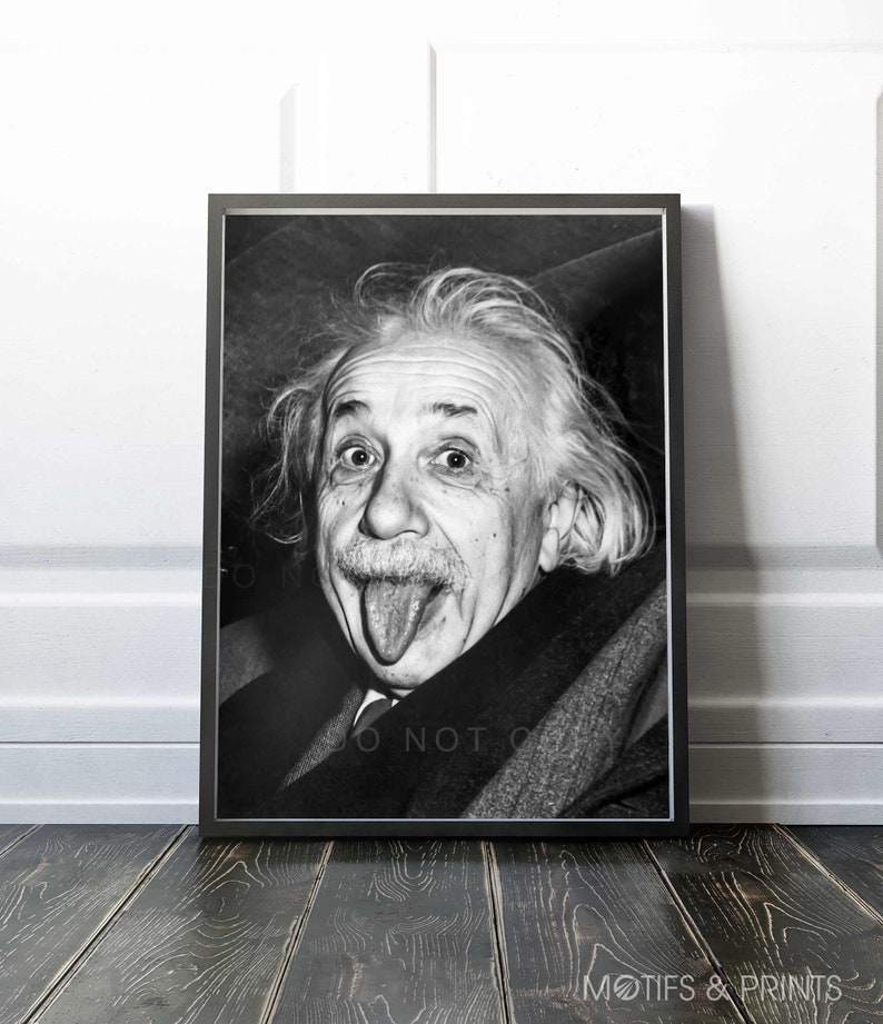 Albert Einstein Playfully Sticking His Tongue Out on the - Etsy