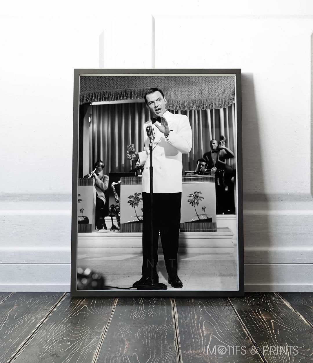 Frank Sinatra Print | 1957 Frank Sinatra at Microphone | Poster ...