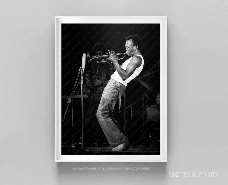 Miles Davis Print | 1970 at the Tanglewood Music Festival | Poster ...