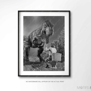 Jurassic Park Toilet Scene Print - Tyrannosaurus Rex - Funny Bathroom ...