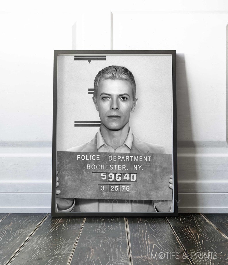 David Bowie Mugshot Print | Mugshot of David Bowie Taken at Rochester ...
