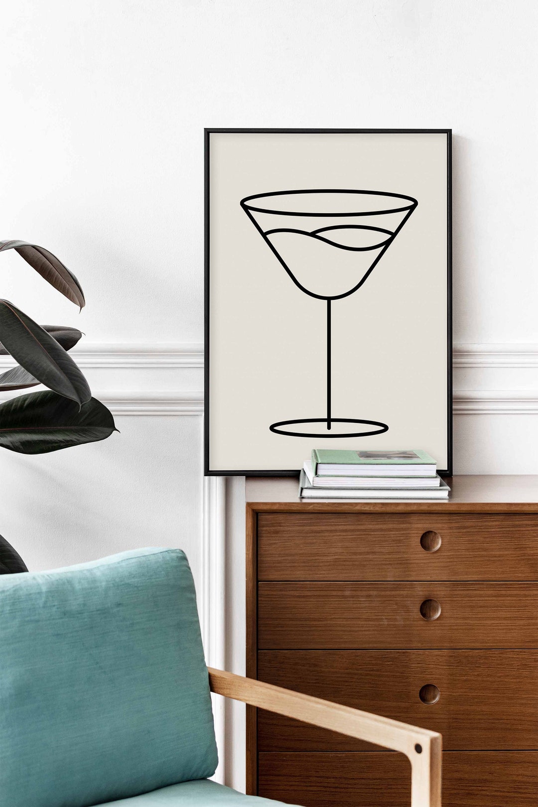 Minimal Martini Glass Graphic Line Art Martini Cocktail - Etsy