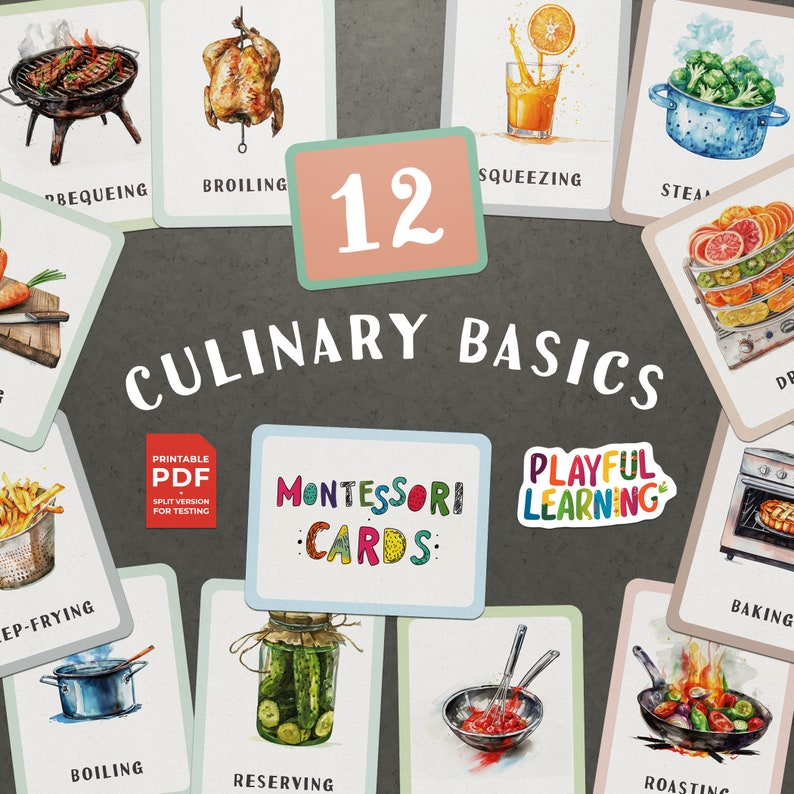 Montessori Culinary Basics Flashcards - Printable Educational Cards for ...