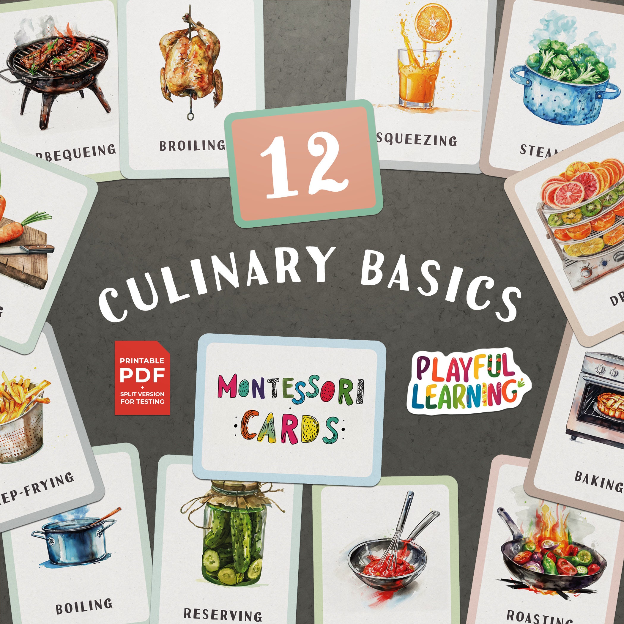 Montessori Culinary Basics Flashcards - Printable Educational Cards for ...